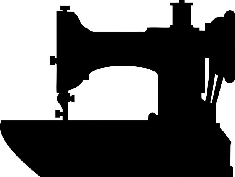 Sewing Machine Silhouette Laser Cut Applique
