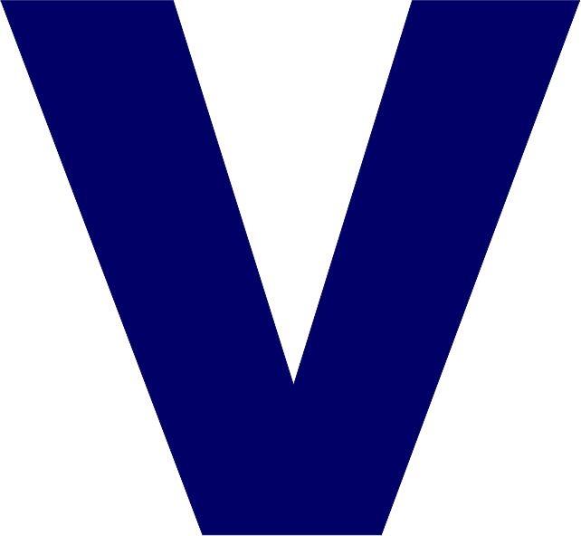 Letter - “V” Capital Laser Cut Appliques