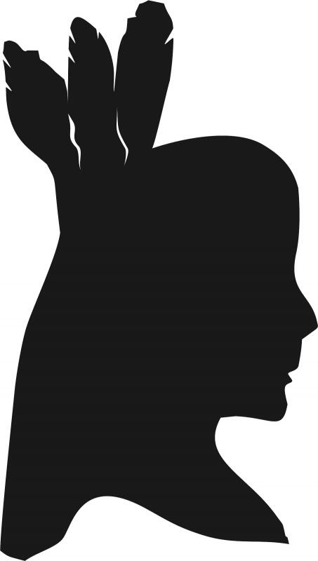 Native American Maiden Portrait Silhouette Laser Cut Appliques