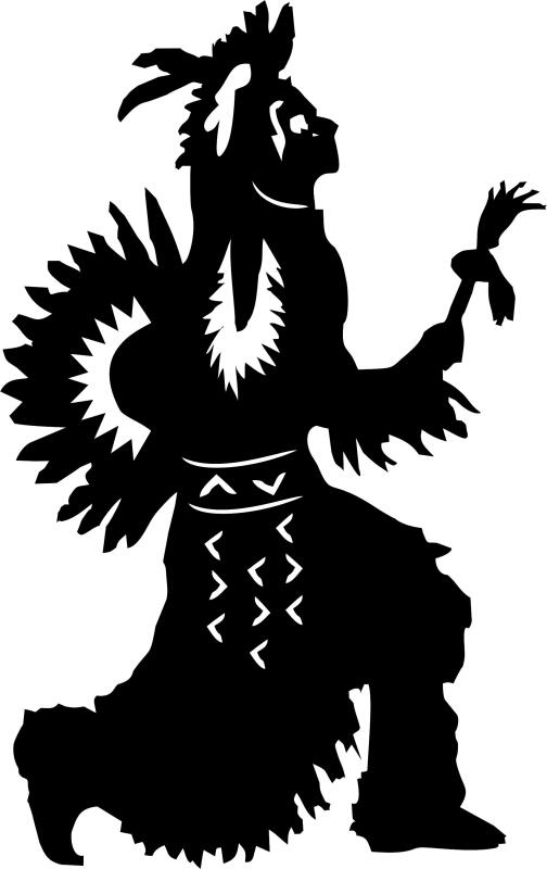 Native American Dancing Silhouette Laser Cut Appliques