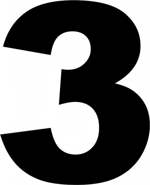 Number - "3" Laser Cut Appliques