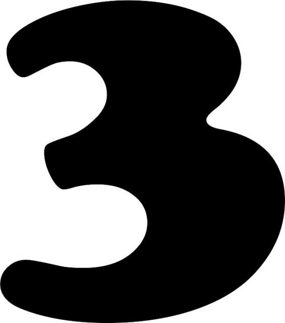 Number - "3" Laser Cut Appliques