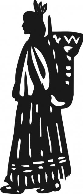 Native American Maiden Silhouette Laser Cut Appliques