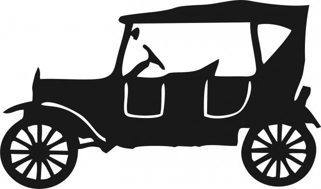 Antique Vintage Model "T" Silhouette Laser Cut Appliques